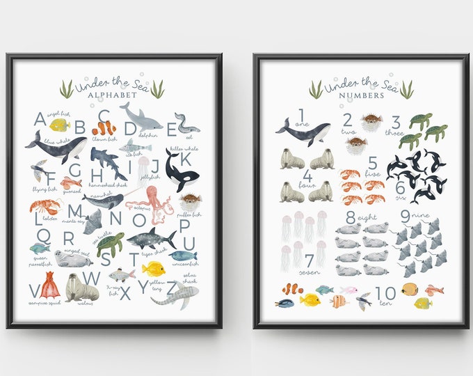 Underwater Alphabet, Sea Life Alphabet Print, Under the Sea Nursery ...