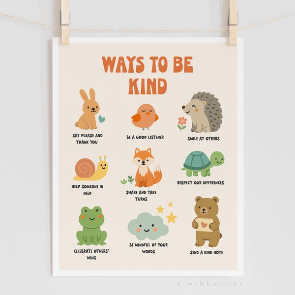 Kindness Wall Art Kids - Etsy