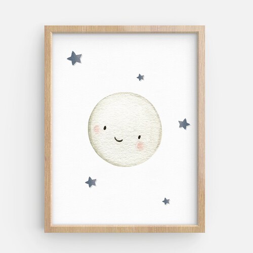 Baby Moon Print Printable Baby Art Nursery Wall Art Nursery | Etsy