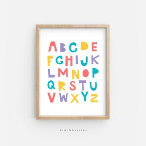 Alphabet Print, Colorful Alphabet, Educational Prints, Alphabet Wall ...