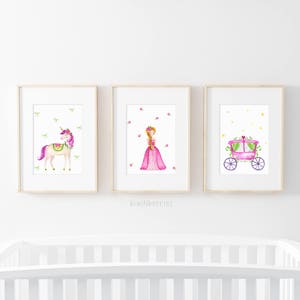 Princess Wall Art - Princess Themed Nursery - Toddler Girl Gift ...