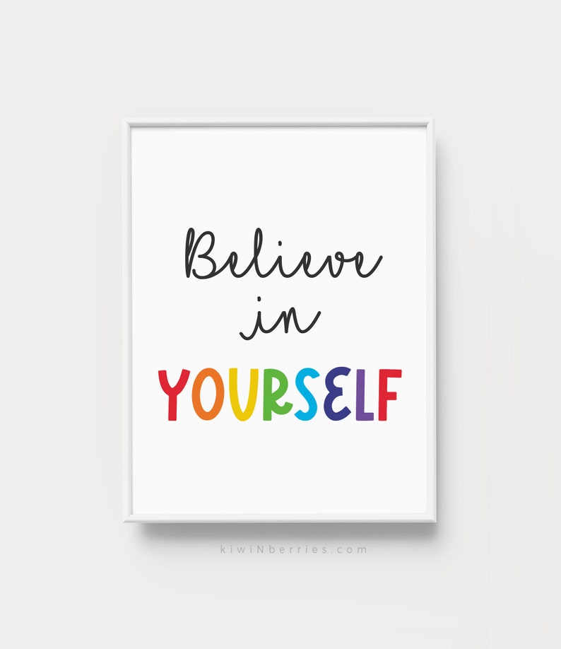 Believe in Yourself Print Kids Affirmation Positive - Etsy