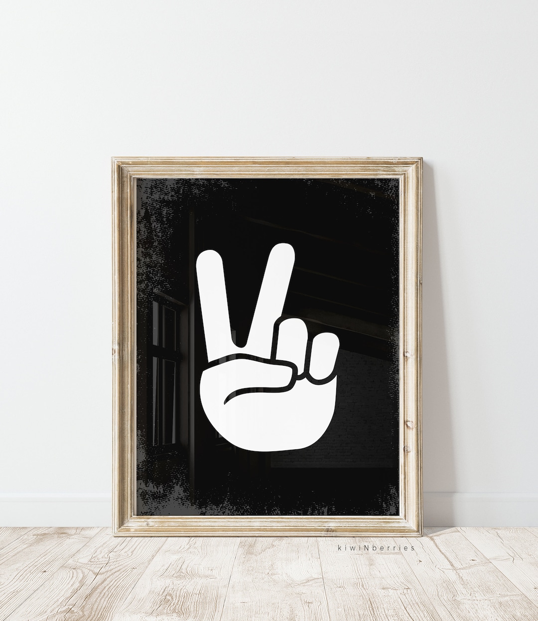 Peace Sign Print, Boy Room Wall Art, Digital Peace and Love, Hand Sign Digital Art, Downloadable ...