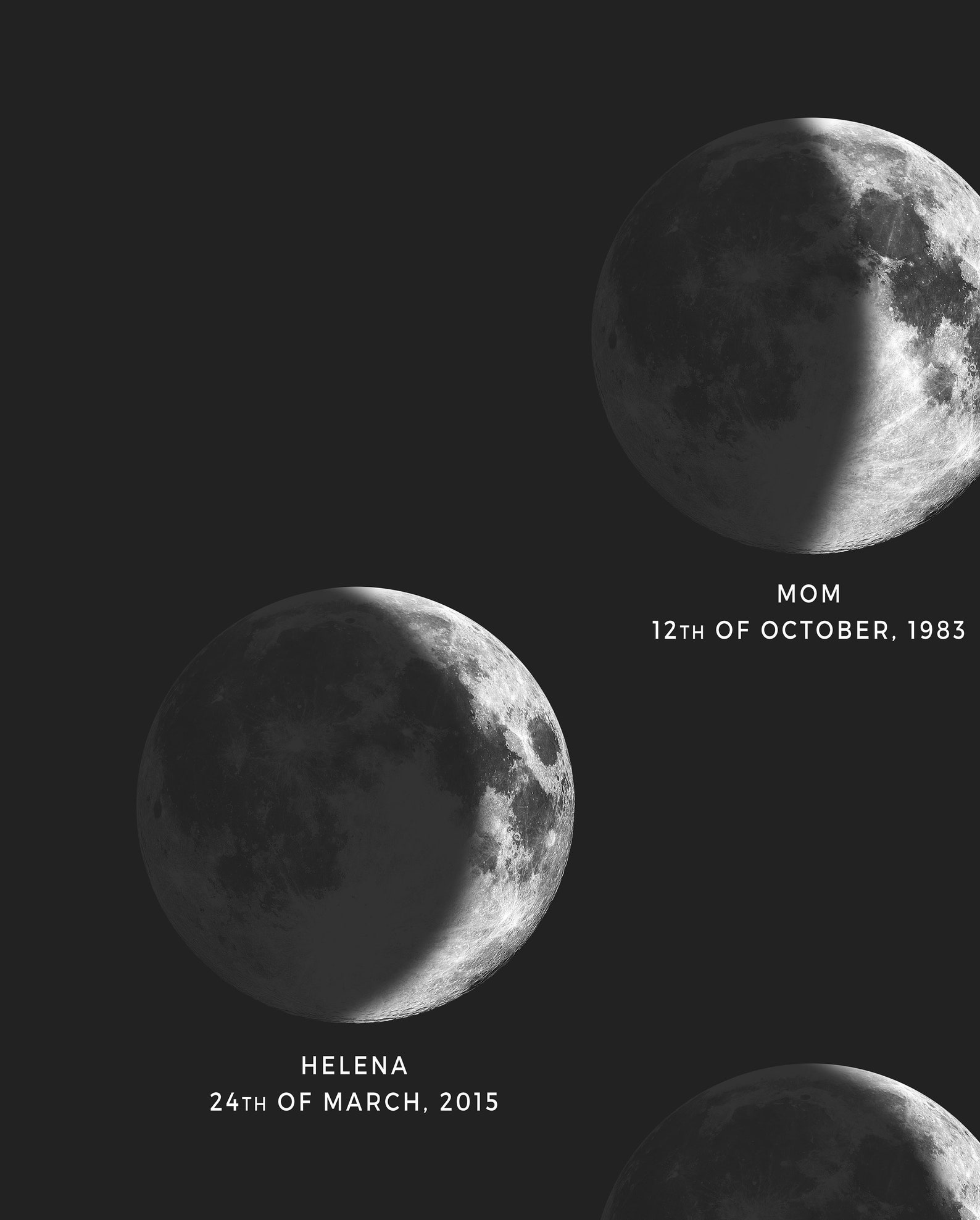 Personalized Moon Print, Family Gift, Printable Custom Moon Phase ...