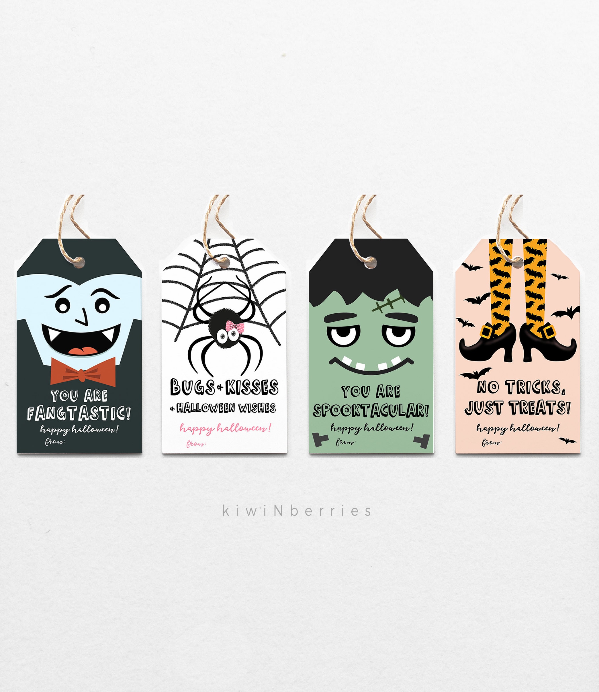 Printable Tags For Halloween Party Treat Bags Tag Gifts for | Etsy