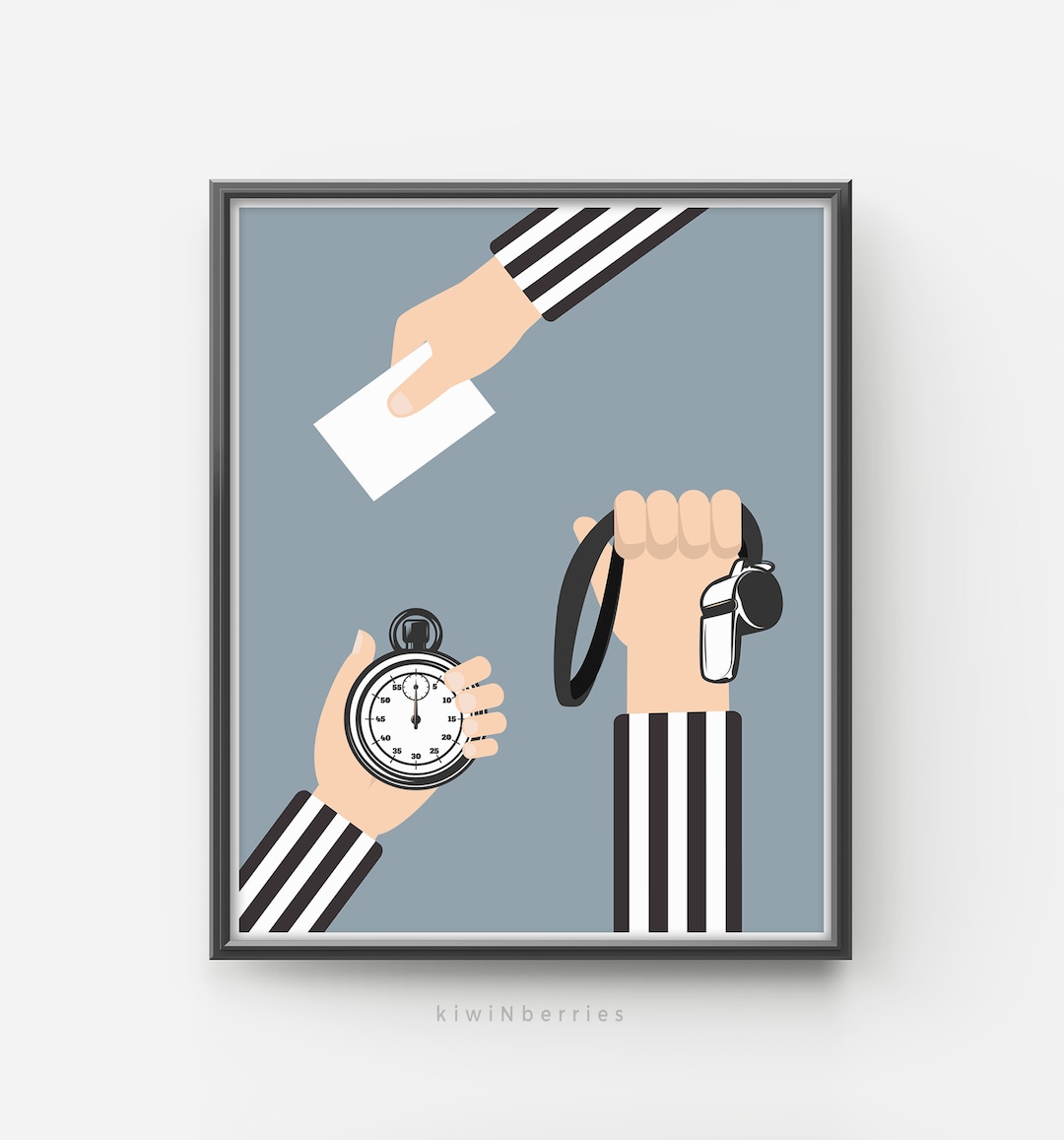 Soccer Referee Print, Digital Soccer Posters, Referee Football, Sport ...