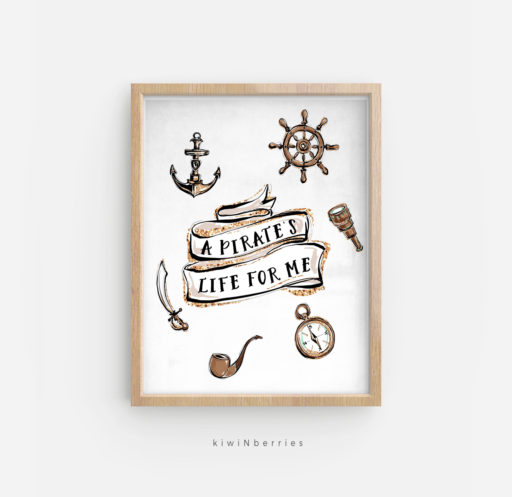 Pirate Print Pirate Printable Art Kids Room Wall Art | Etsy