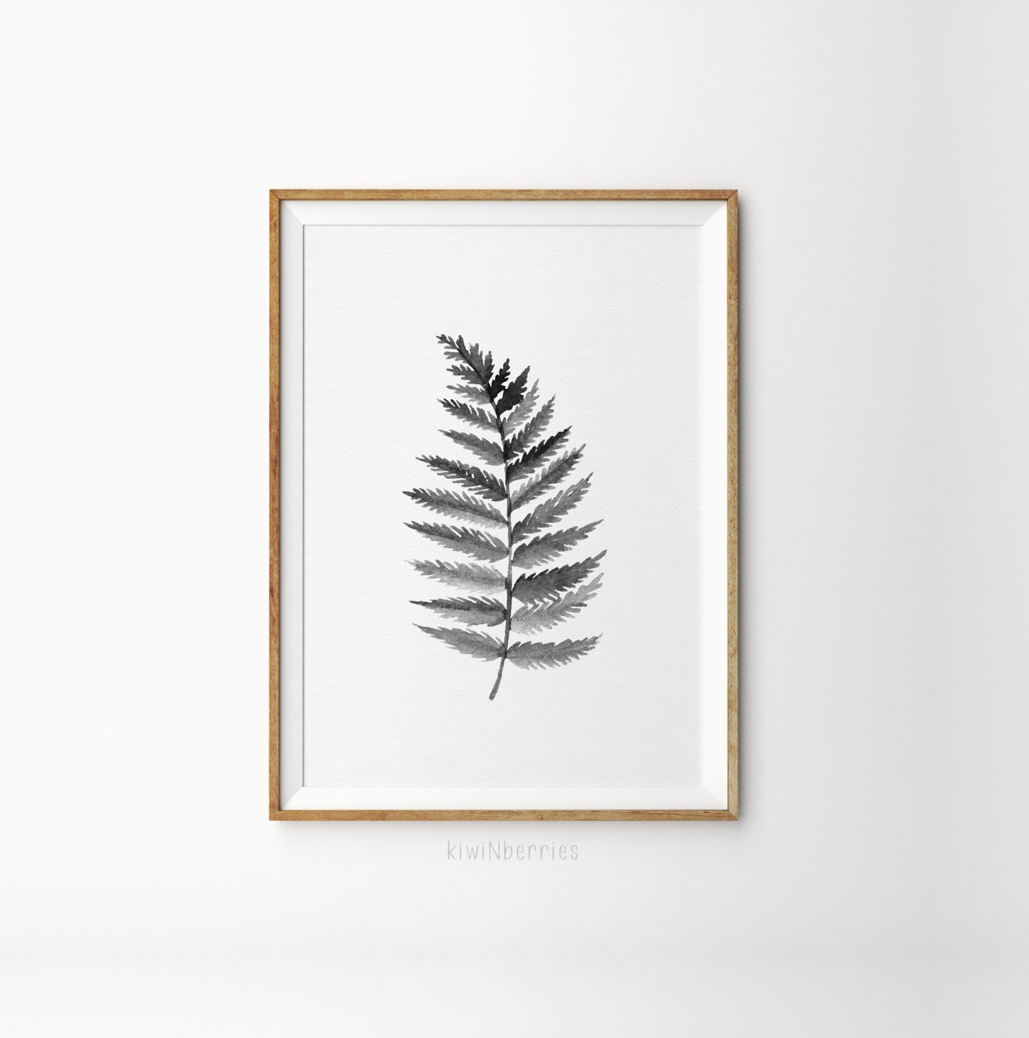 Leaf Art Set Watercolor Leaves Wall Art Black and White - Etsy