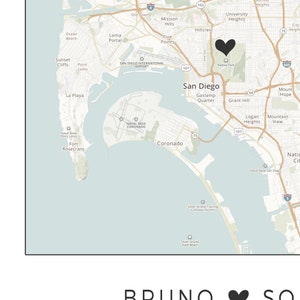 Custom Map Print, Engagement Gift, Custom City Map,personalized Map ...