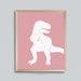 Color Block Dinosaurs Wall Art, Cute Girly Colors, Pink Teal Lilac ...