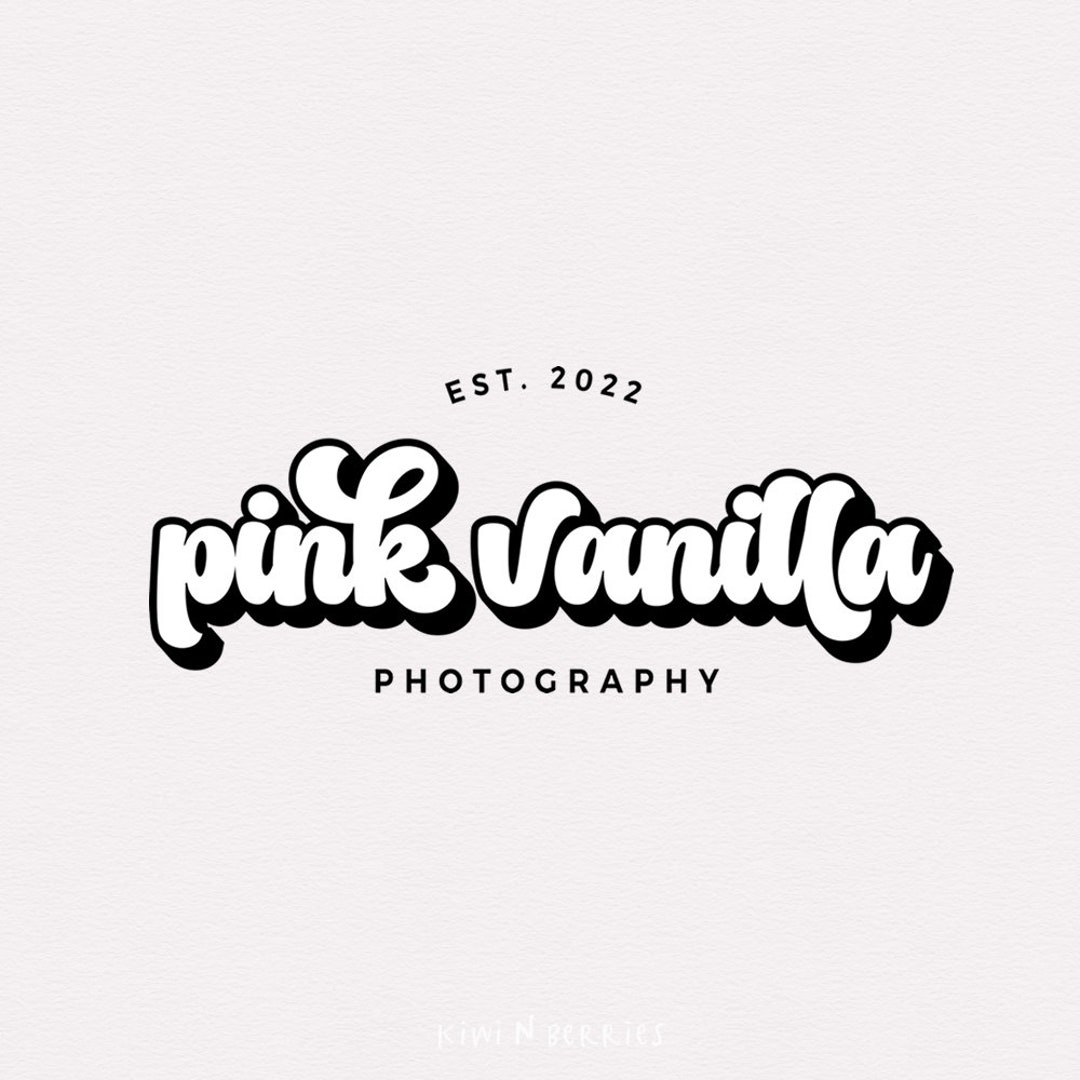Retro Font Logo, Premade Logo Design, Bubble Font Logo, Typography Logo ...