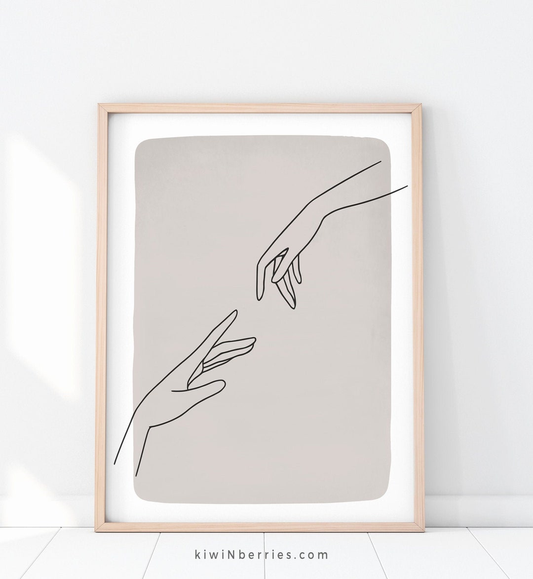 Line Art Print Beige Abstract Art Hands Woman Face Abstract - Etsy