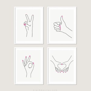 Thumbs up Hand Sign Hand Sign Prints Printable Wall Art - Etsy