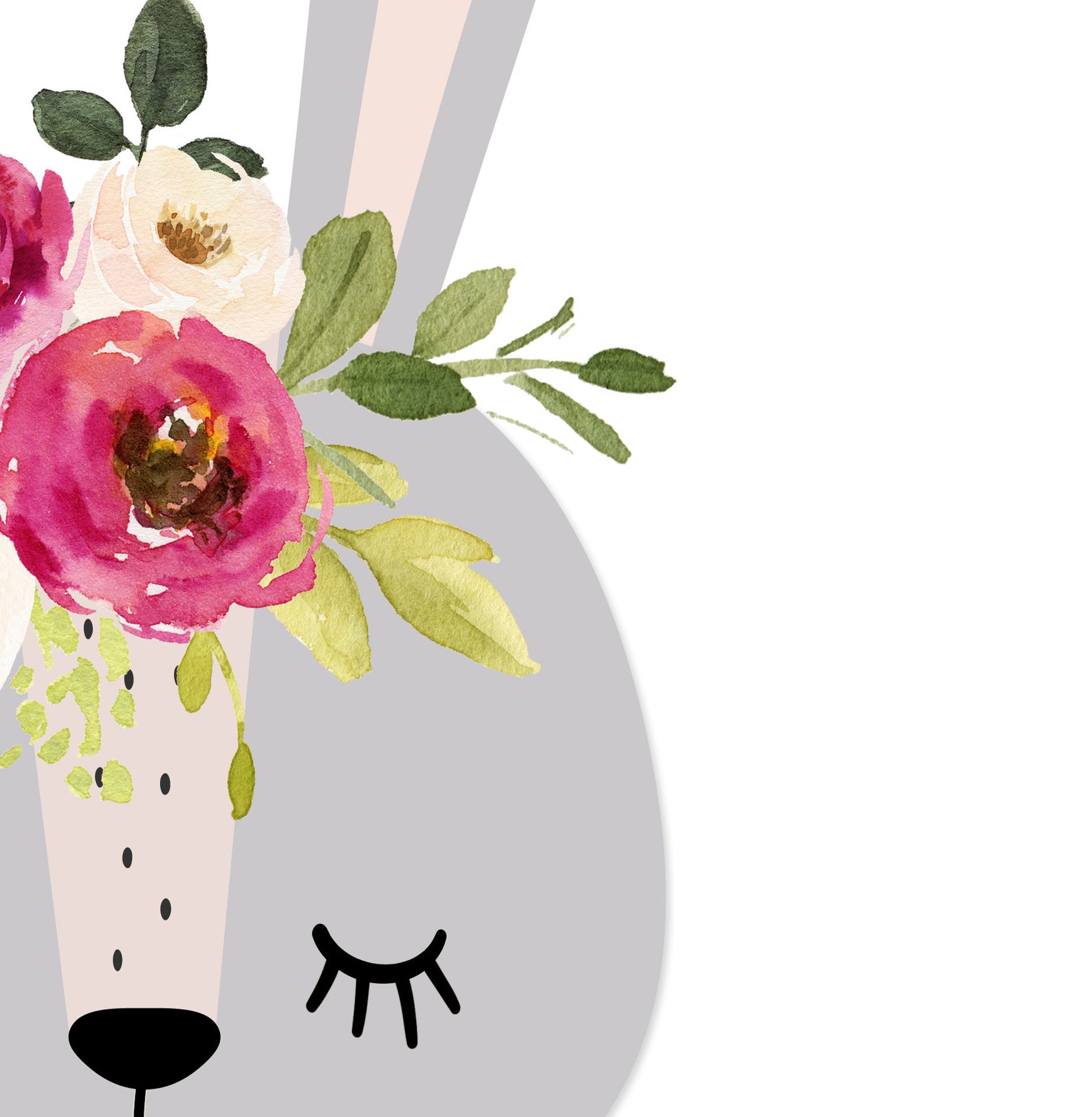 Rabbit Printable Art Girls Room Decor Girls Room Prints - Etsy