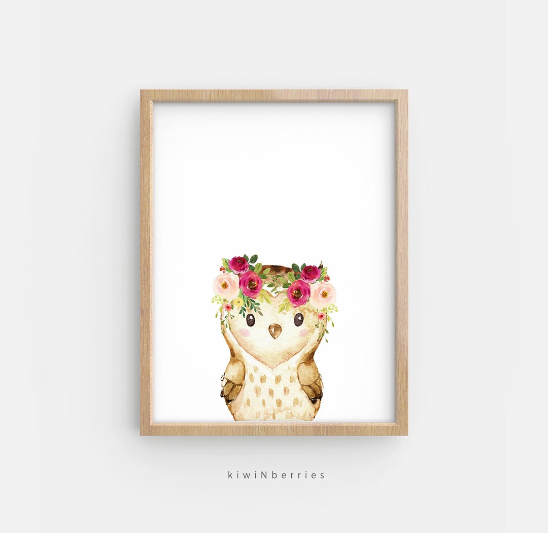 Owl Print Watercolor Baby Animals Boho Nursery Nursery Prints Nursery ...