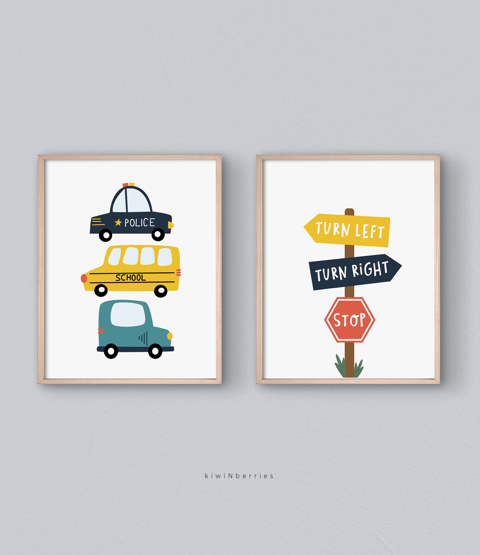Transportation Wall Art, Car Nursery Decor, Boy Room Car Decor, Set of ...
