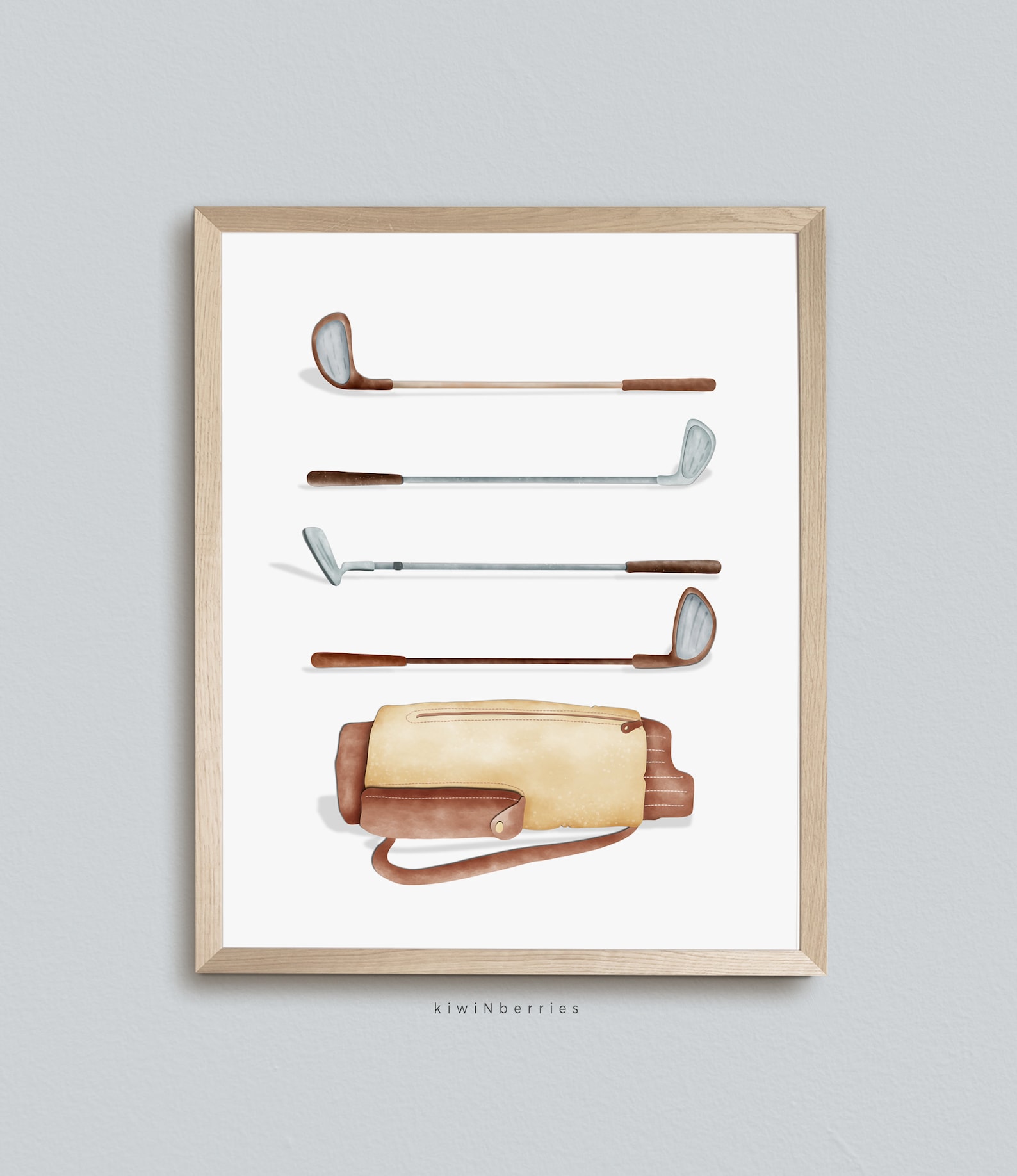 Golf Ball and Clubs Print Golf Printable Art Set of 2 Golf - Etsy