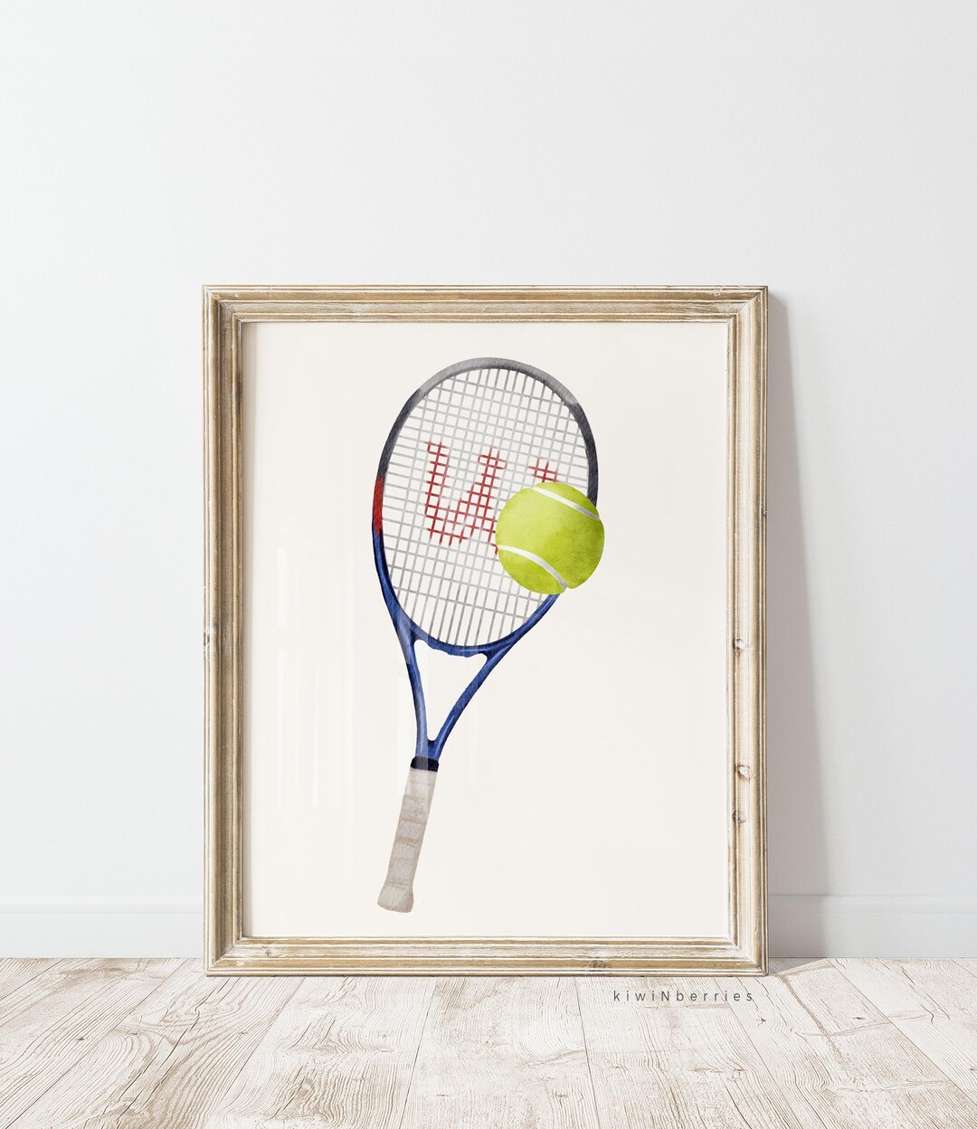 Tennis Racket Print: Sports Wall Art, Boy Room Decor (digital Download ...