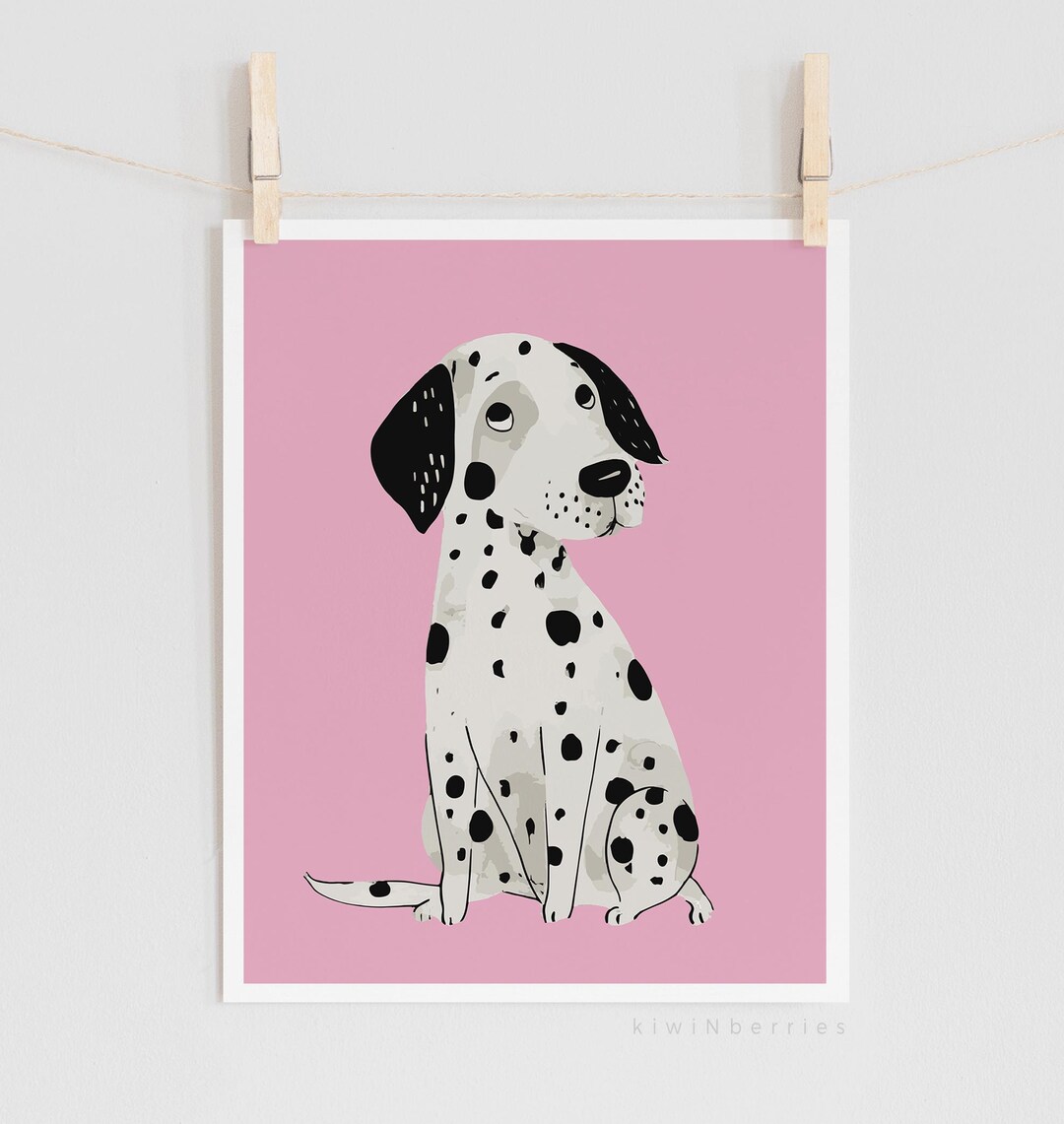 Dalmatian Puppy Print: Pink Girly Room Decor (digital Download) - Etsy