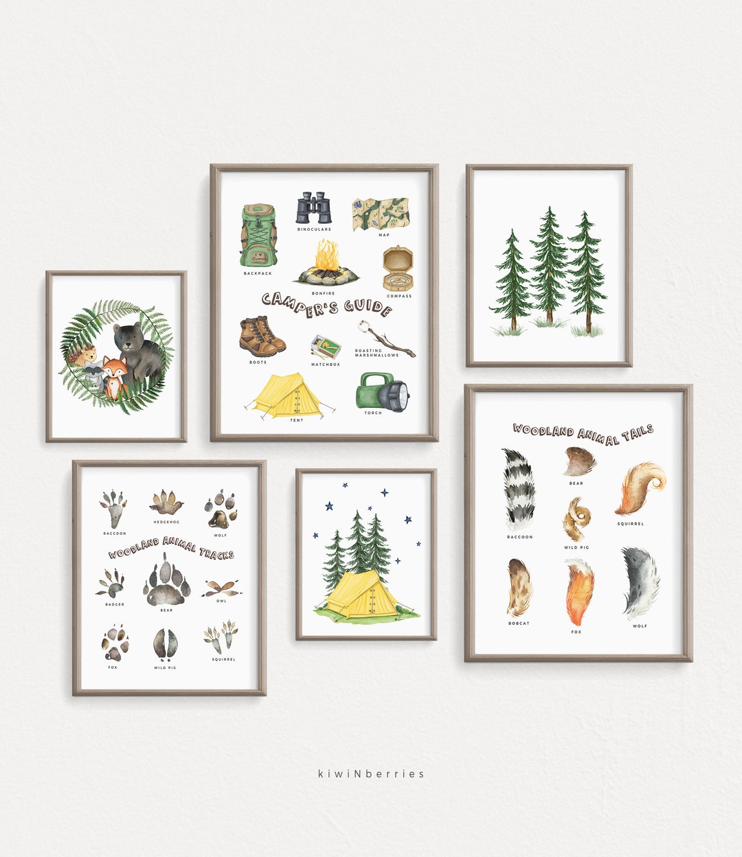 Camping Wall Art, Kids Room Decor, Printable Digital, Outdoorsy Kids ...