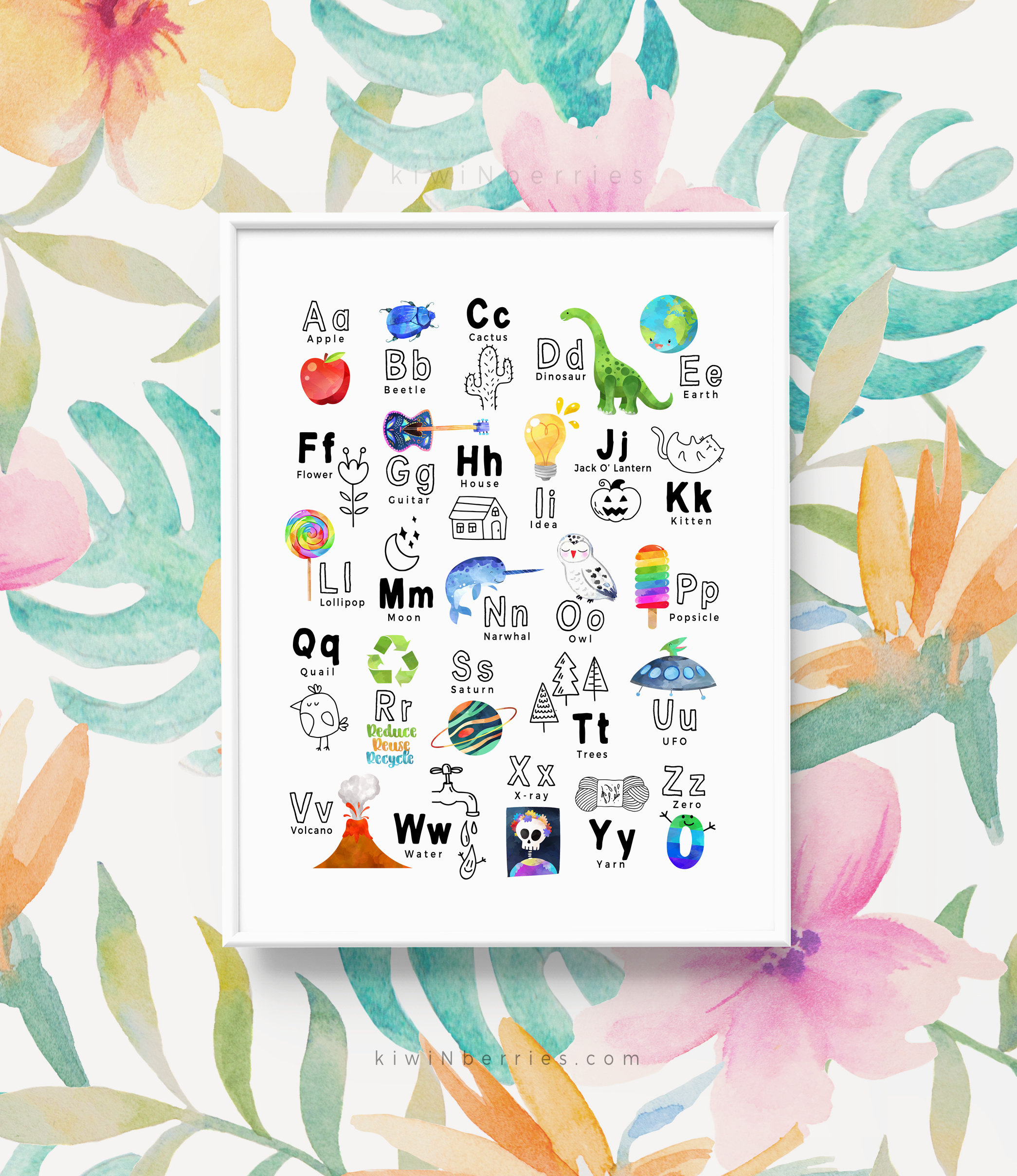 ABC Printable Alphabet Art Print ABC Printclassroom - Etsy