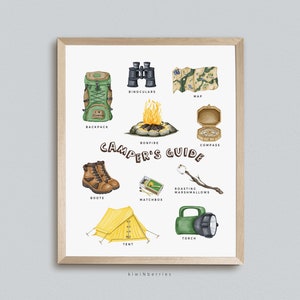 Camping Wall Art, Kids Room Decor, Printable Digital, Outdoorsy Kids ...