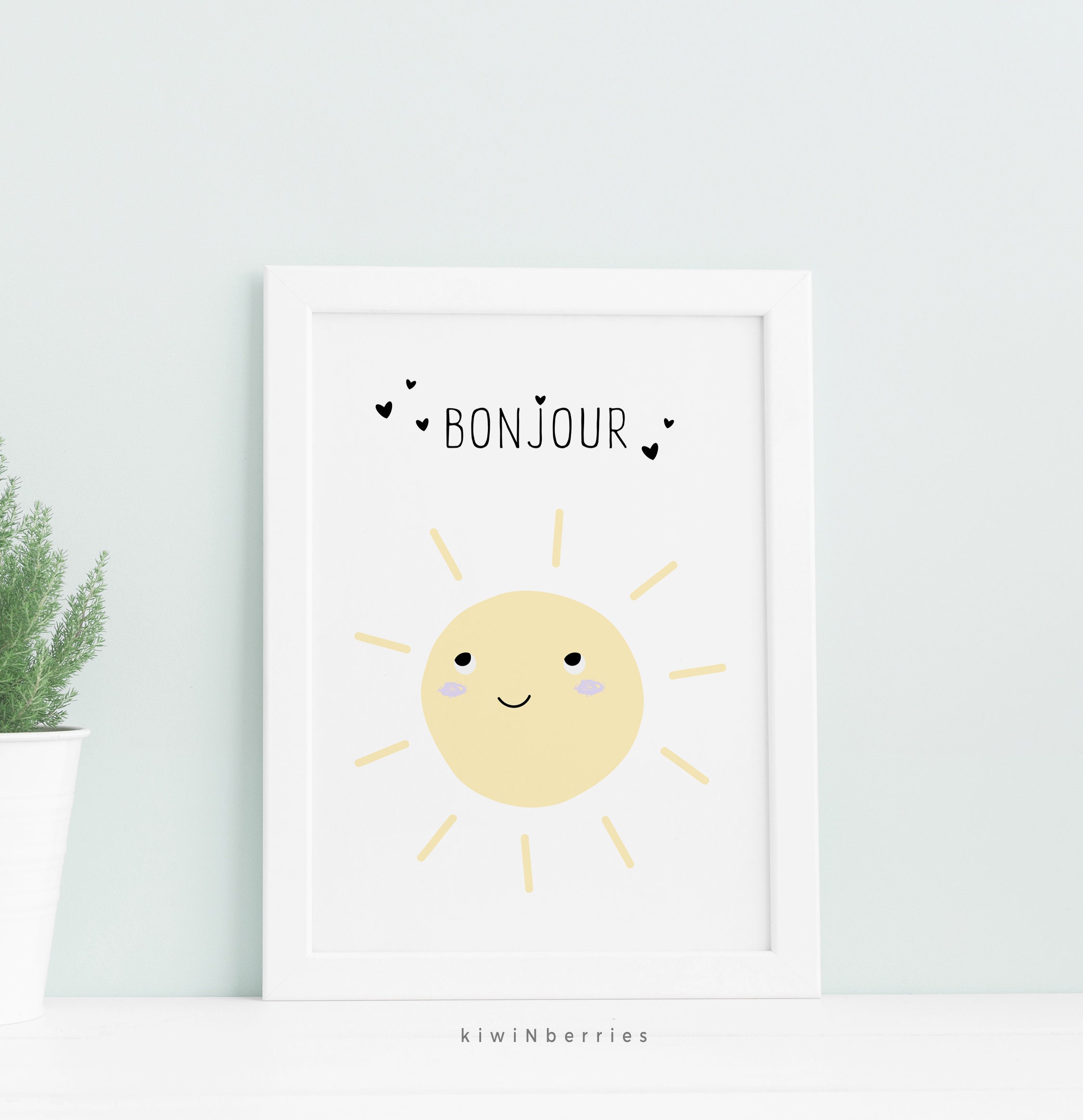 Bonjour and Bonne Nuit Print Set Nursery Prints Babys Room - Etsy