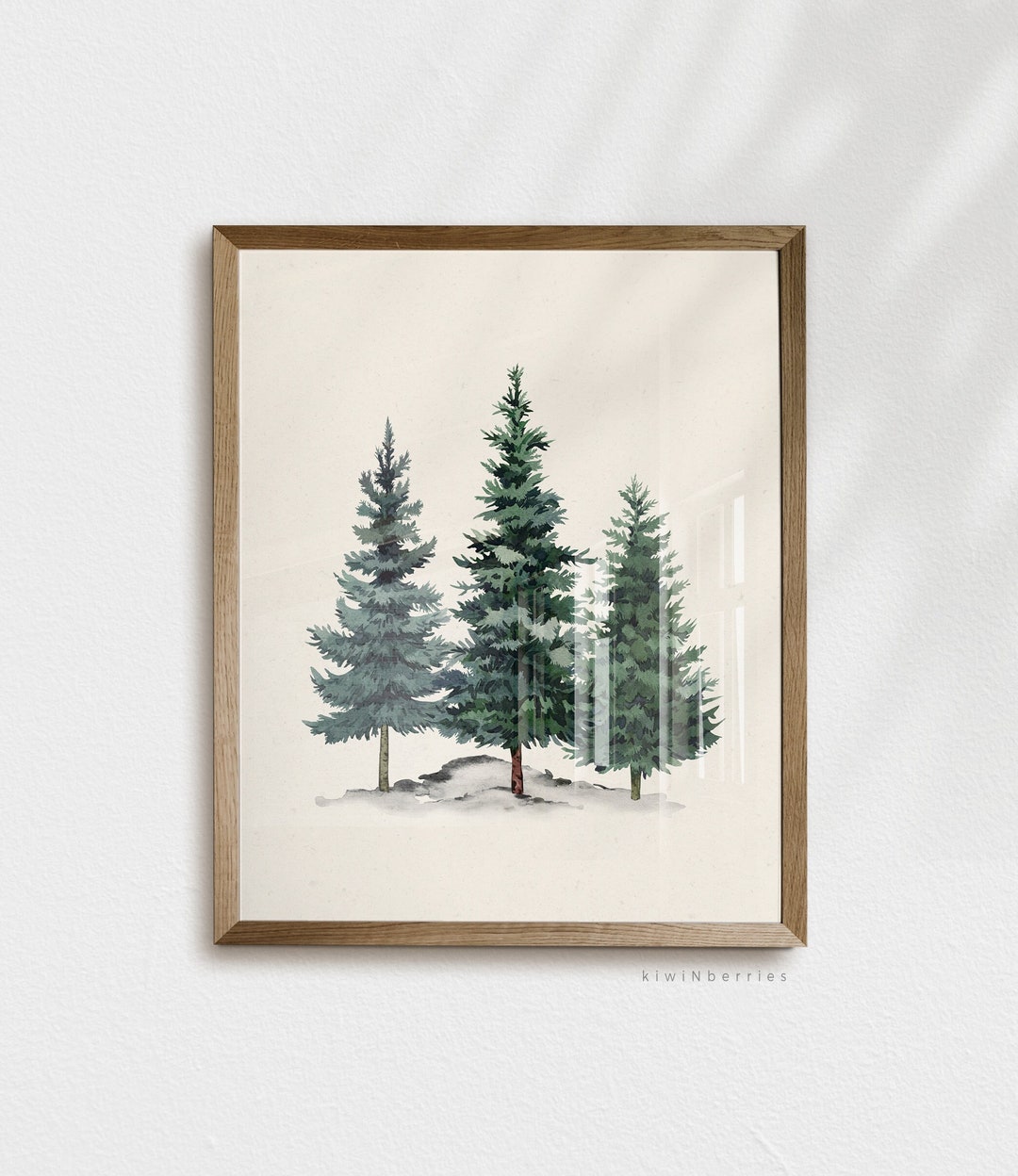 Evergreen Forest Print: Winter Pine Tree Poster (digital Download) - Etsy