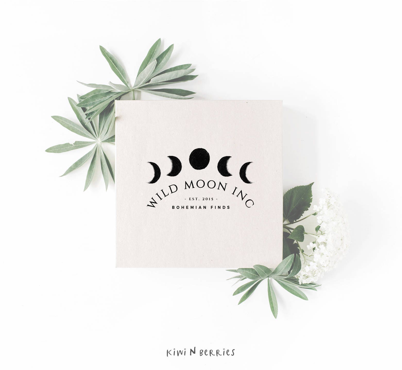 Moon Logo Design Moon Phases Logo Bohemian Logo Design - Etsy UK