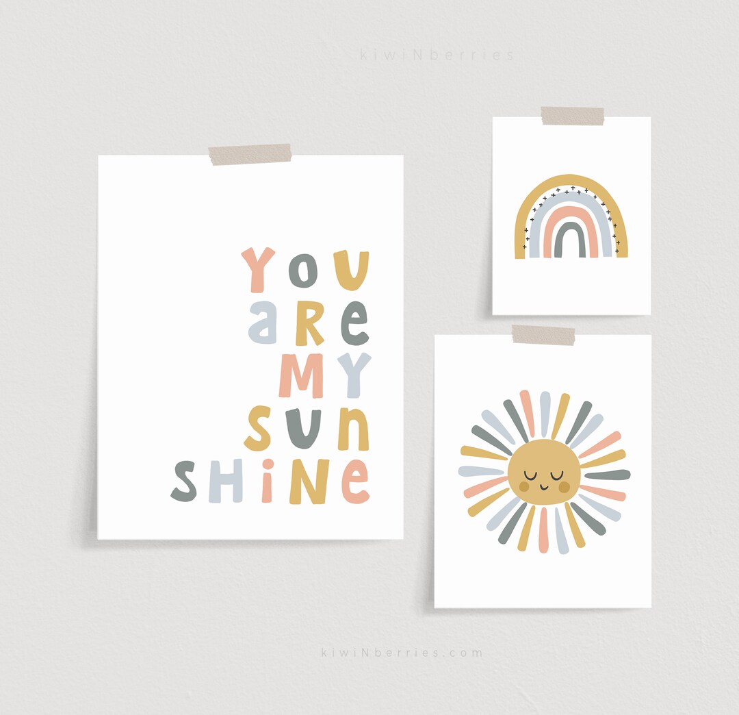You Are My Sunshine Print, Kids Room Decor, Gender Neutral Wall Art ...