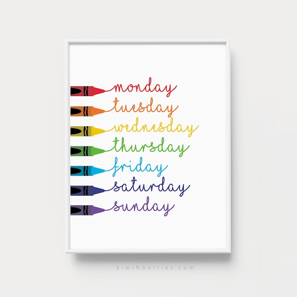 Days of the Week Cursive Printable - Etsy