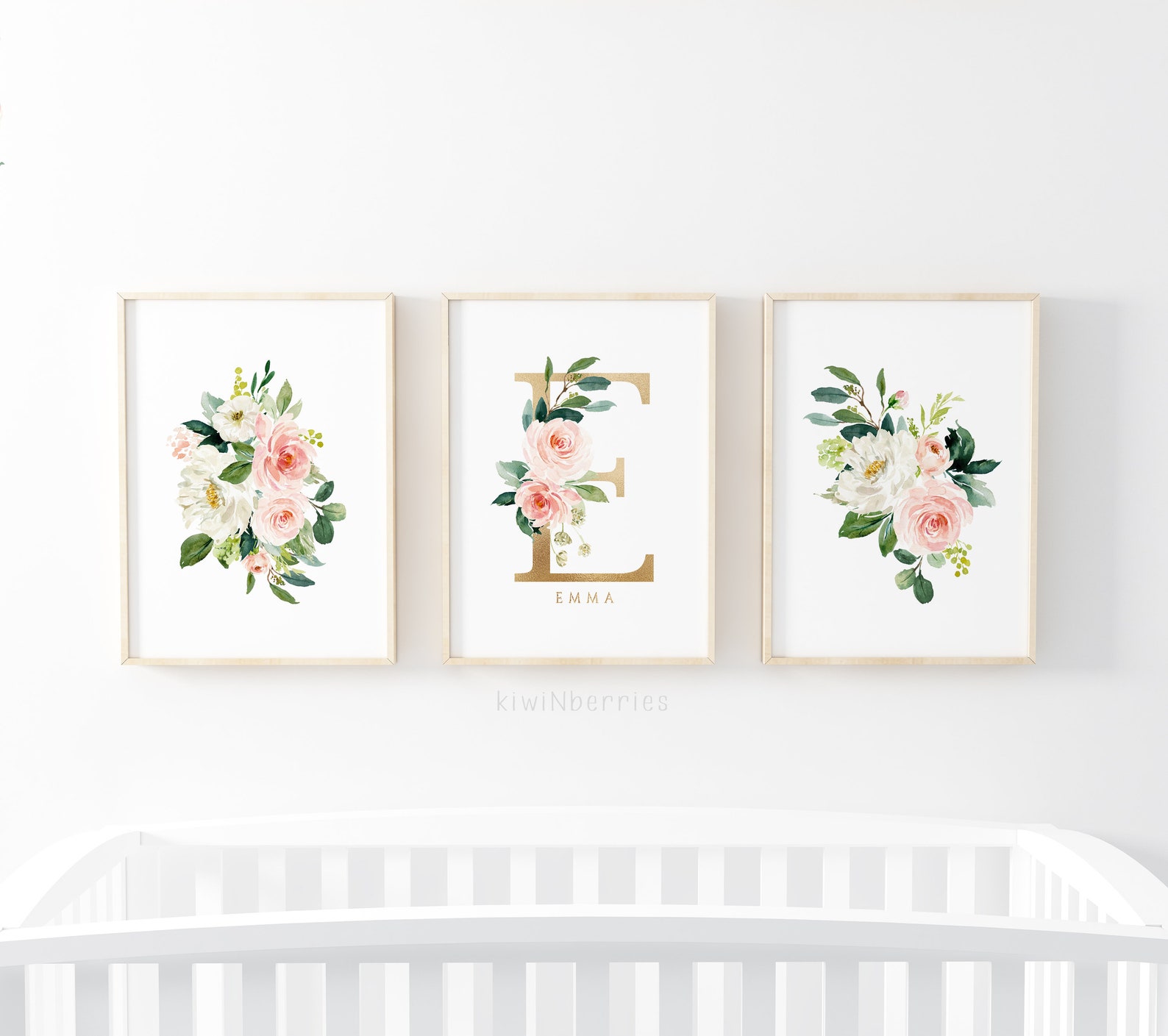 Farmhouse Nursery Decor Blush Pink Florals Pink Flowers | Etsy