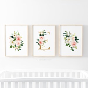 Farmhouse Nursery Decor, Blush Pink Florals, Pink Flowers, Printable ...