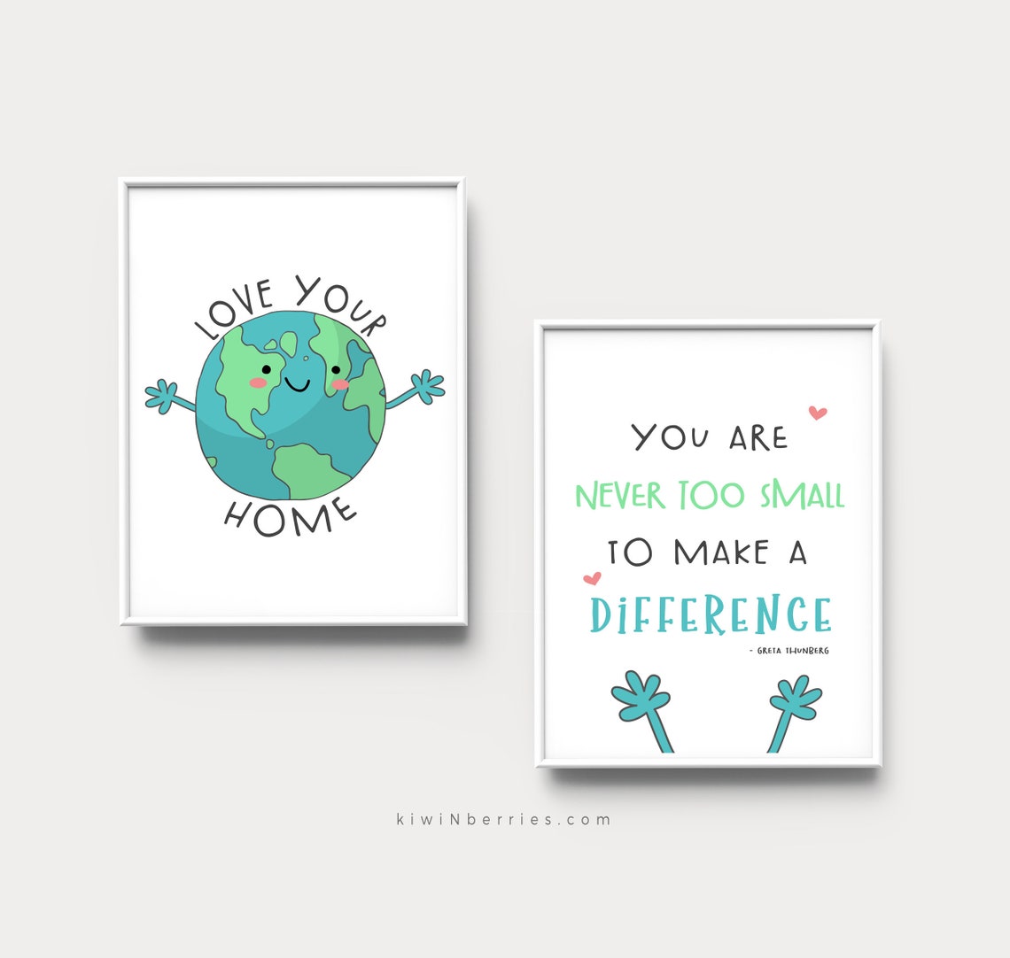 Love the Earth printable Environmental awareness for kids | Etsy