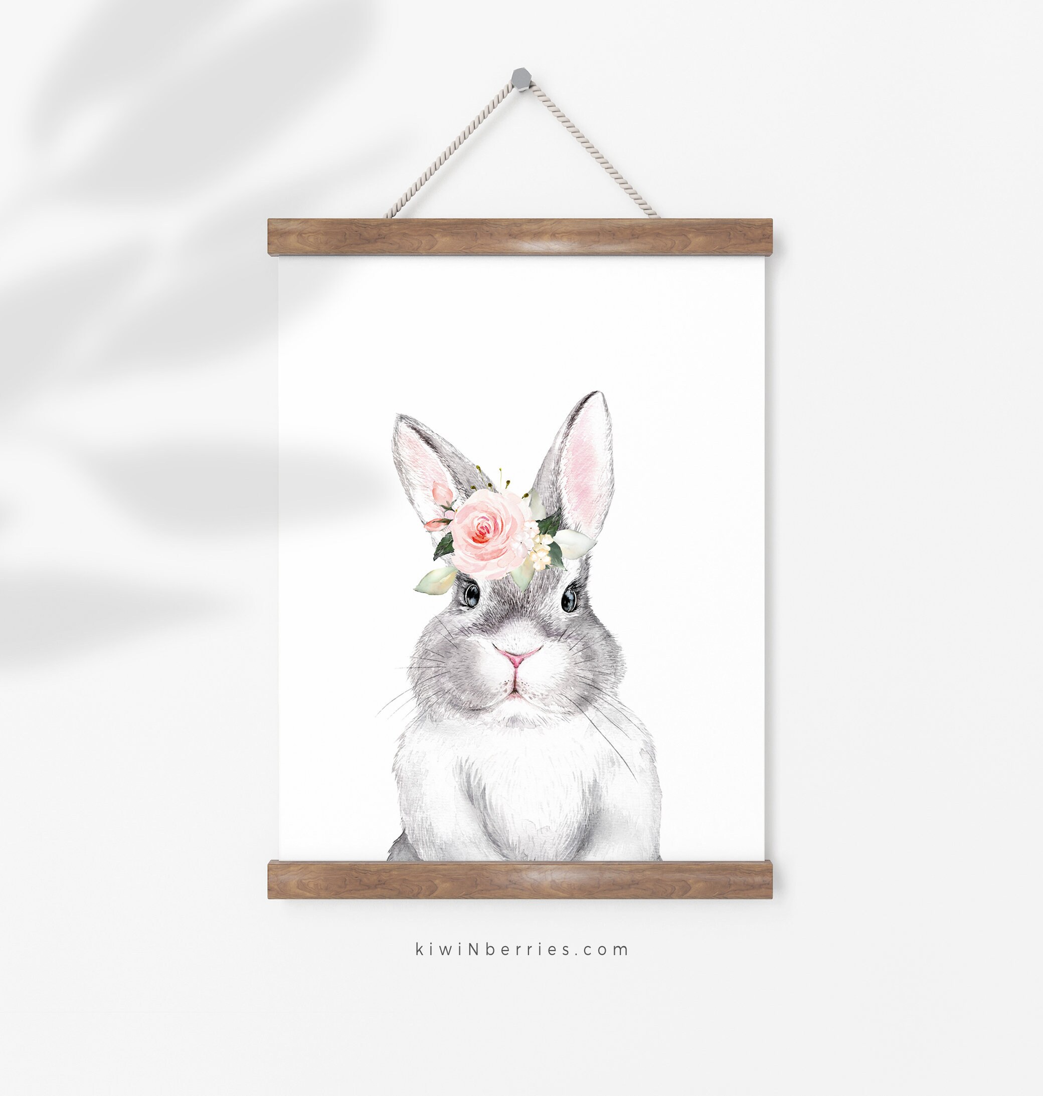 Rabbit Print Bunny Printable Girls Bedroom Decor Bunny | Etsy