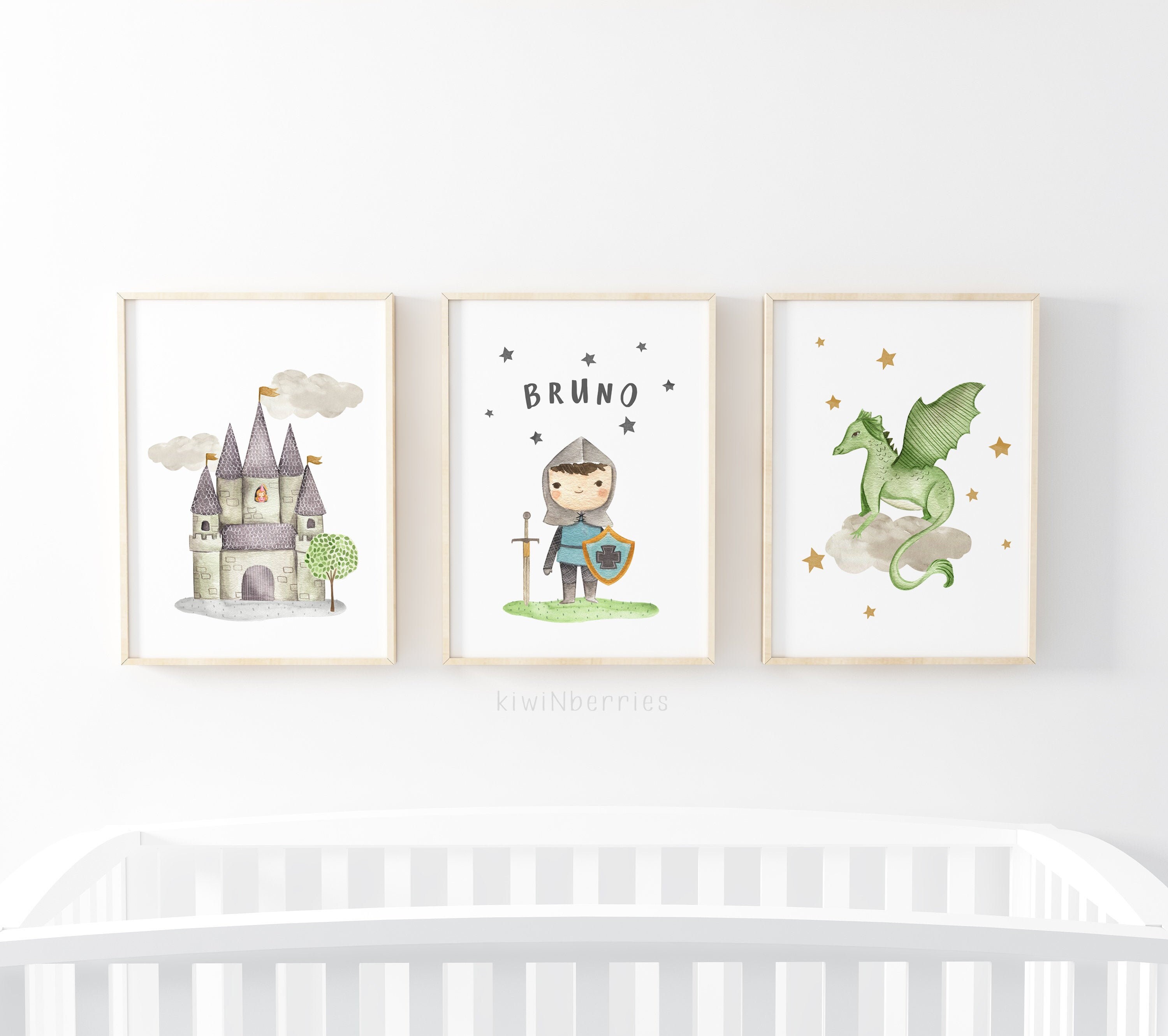 Knight Name Print Custom Boys Room Decor Personalized Boy - Etsy