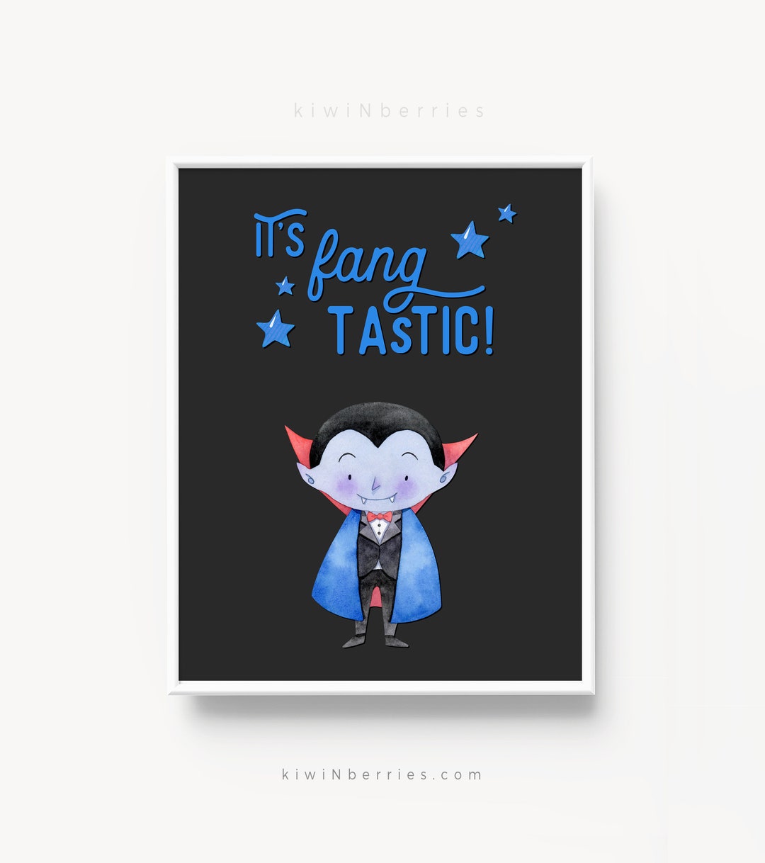Cute Vampire Print, Kids Halloween Decorations, Halloween Poster ...