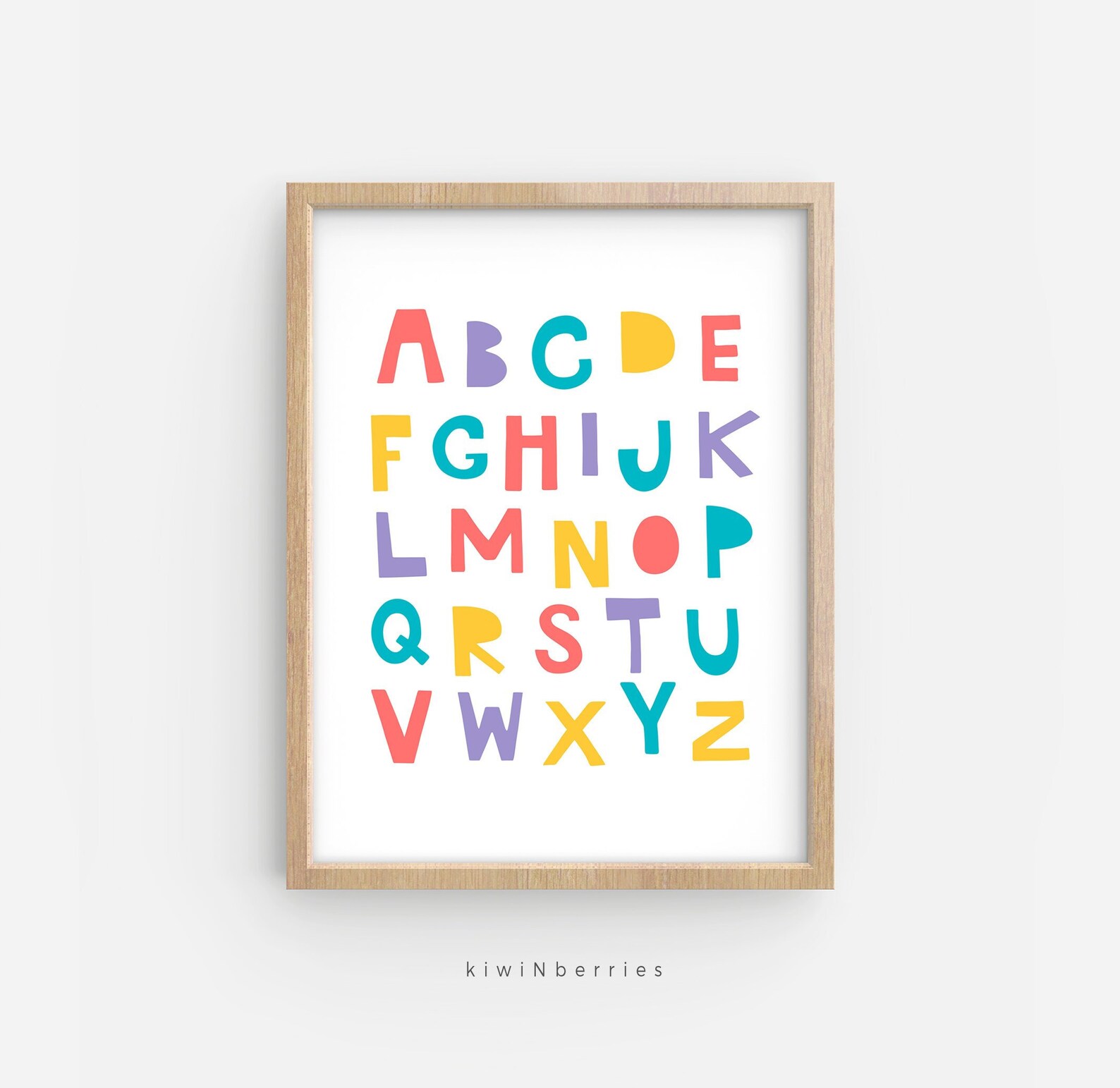 Alphabet Print Colorful Alphabet Educational Prints - Etsy