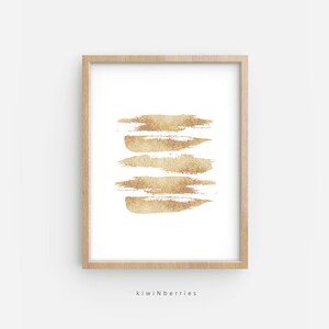 Gold Stroke Abstract Watercolor Print: Pink Peach Ombre (digital ...