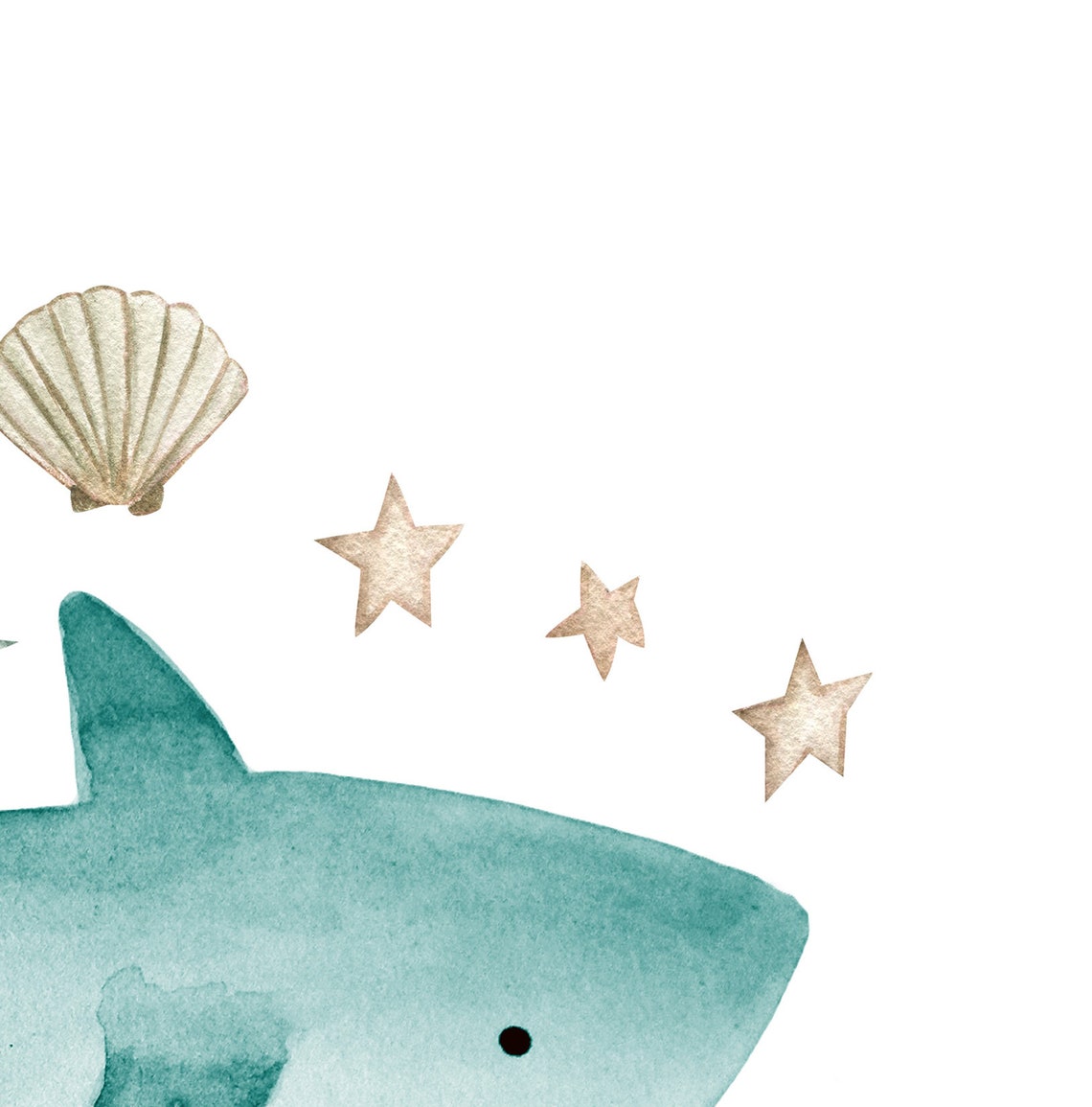 Whale and Shark Print Ocean Printable Art Sea Wall Art Boys - Etsy