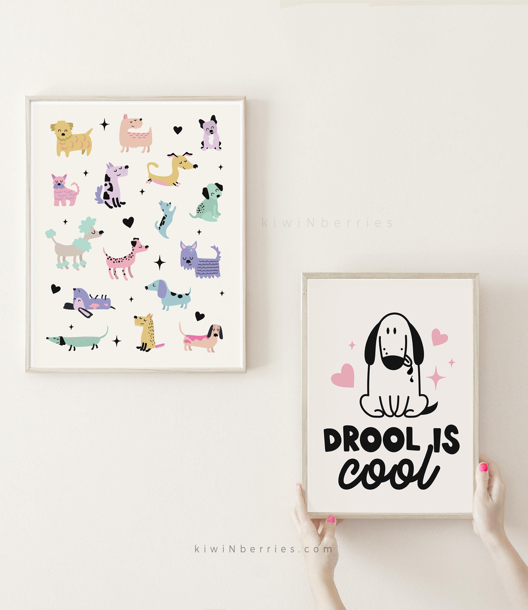 Dog Printable Posters (set of 2): Pastel Puppy Wall Art (digital Prints ...
