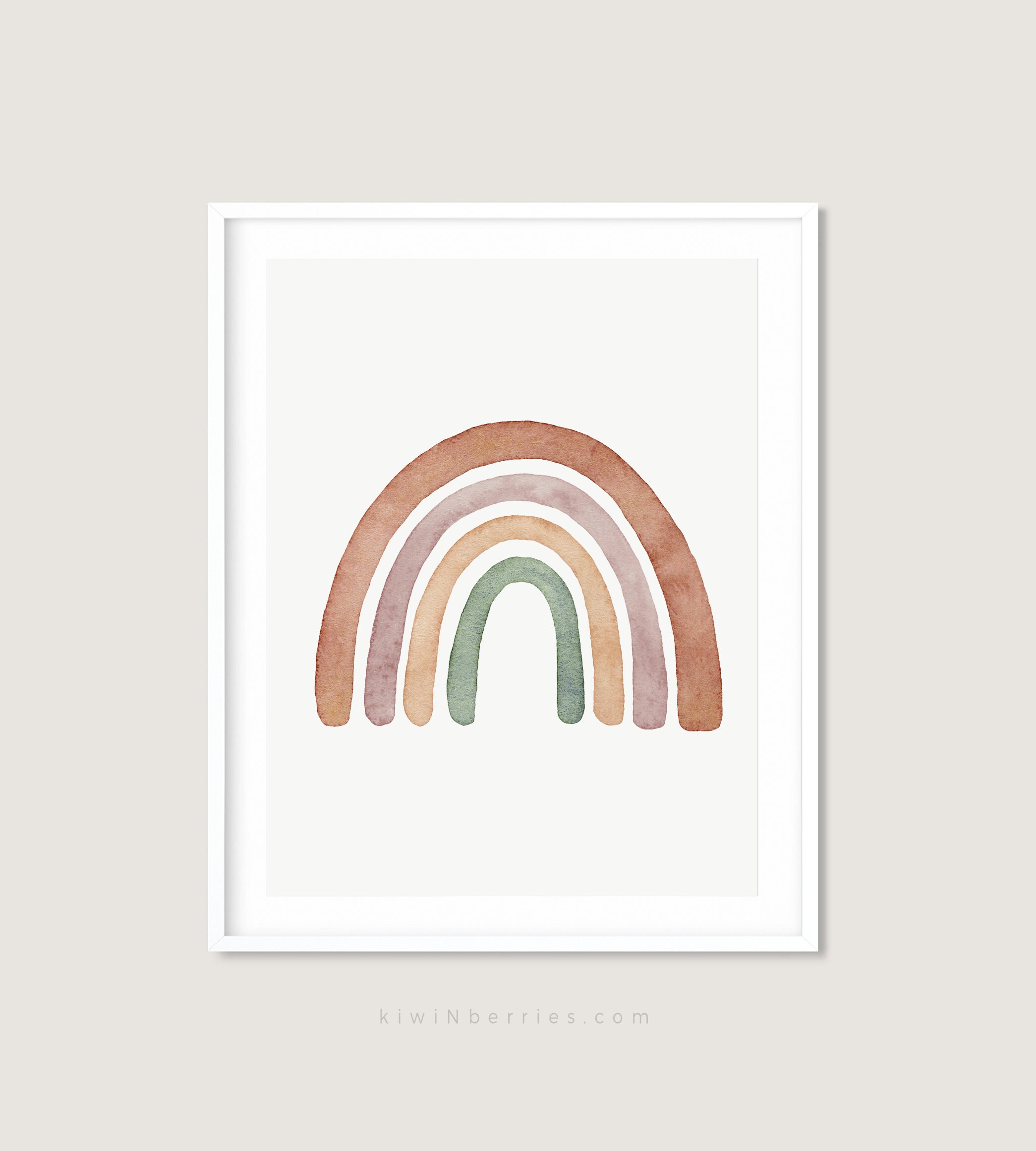 Neutral Rainbow Art Rainbow Poster Earthy Boho Rainbow | Etsy