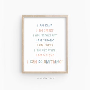 Daily Affirmations for Kids, Kids Room Print, Rise and Shine Poster ...