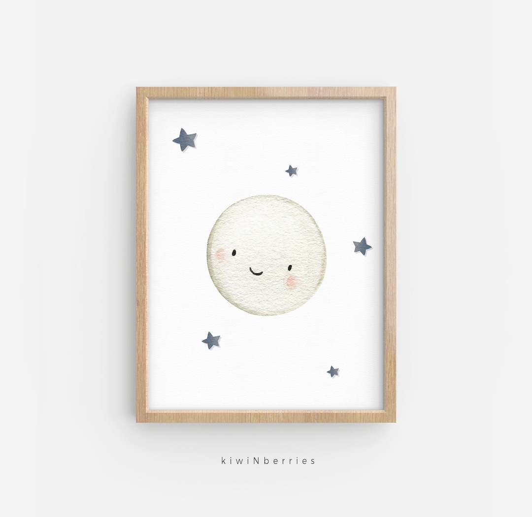 Baby Moon Print, Printable Baby Art, Nursery Wall Art, Nursery Prints ...