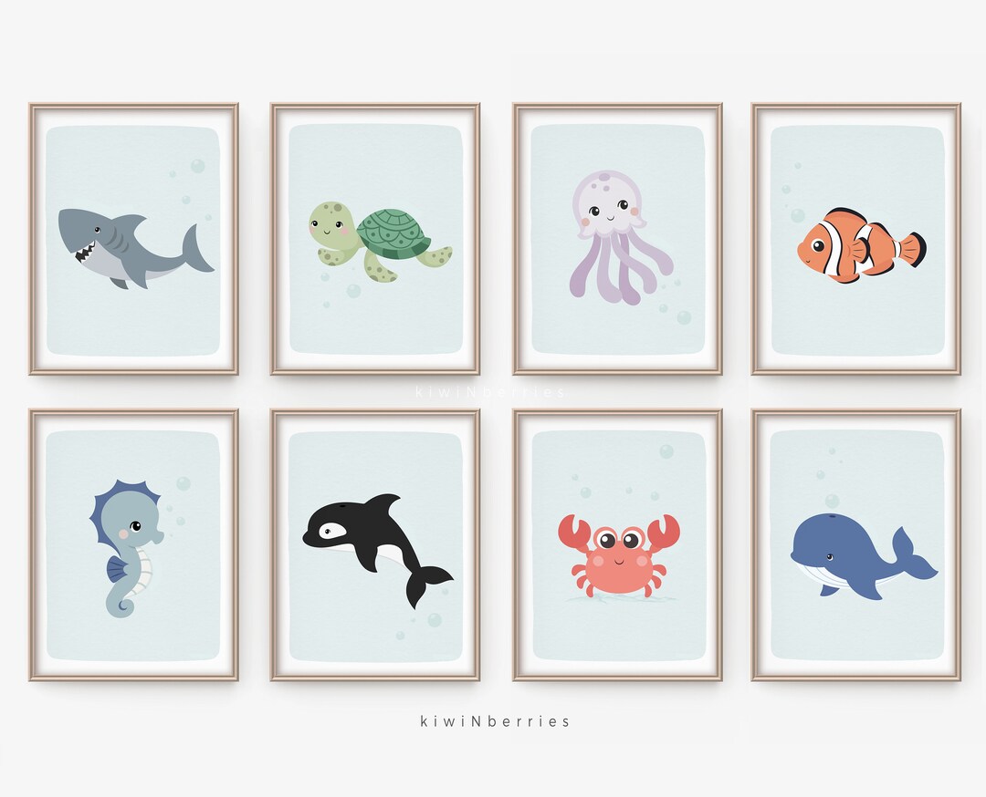 Ocean Wall Art Kids, Ocean Printable Art, Ocean Themed Nursery, Sea Art ...