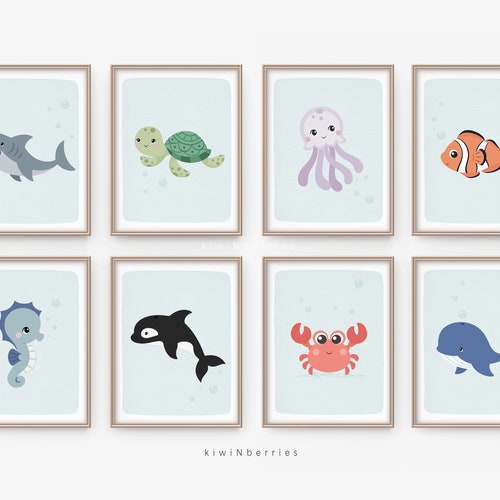 PRINTABLE Under the Sea Wall Art Ocean Nursery Print Sea - Etsy