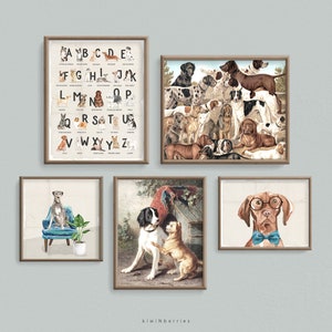 Dogs A to Z Print, Doggy Alphabet, Dog Breed Chart, Printable Dog Art ...