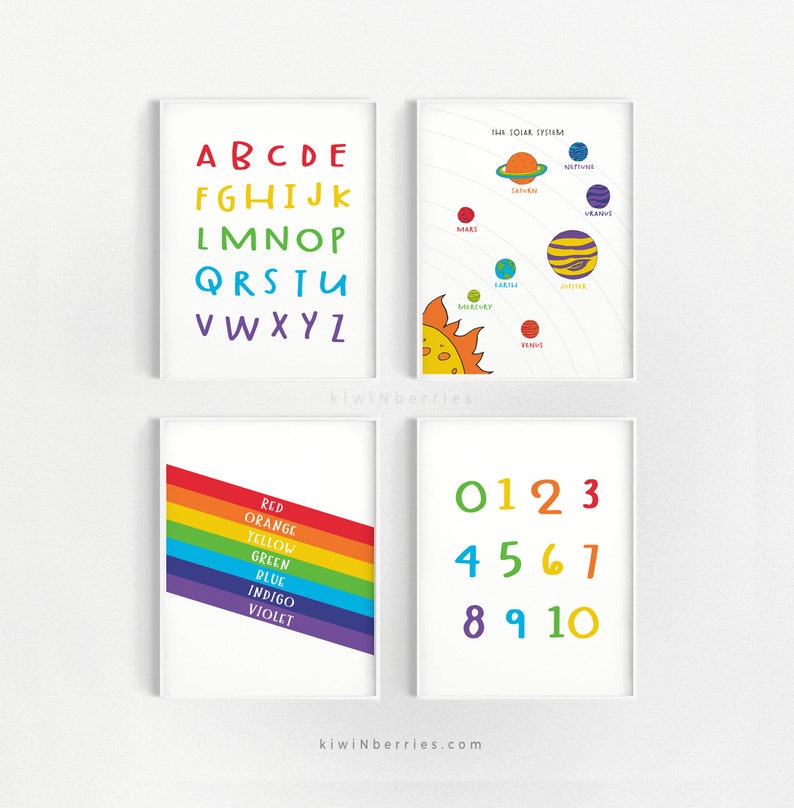 Homeschool printables Educational Prints Playroom Home | Etsy