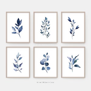 Botanical Wall Art, Printable Botanical Art, Navy Blue Branches and ...