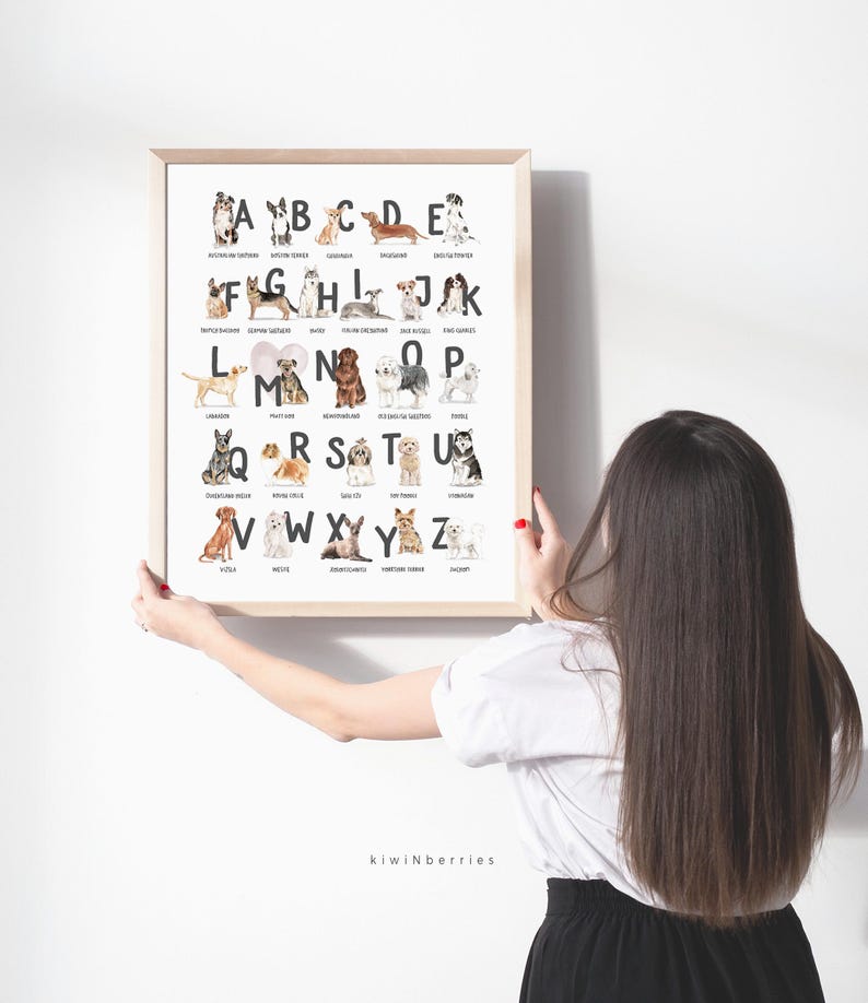 Dog Breeds Alphabet Print, ABC and Numbers Poster (digital Download) - Etsy